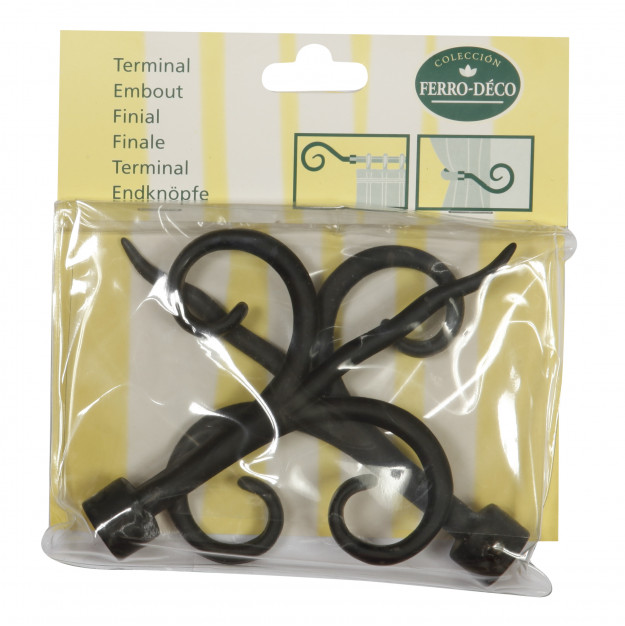FERRO-DECO - Terminal Modelo Tridente Negro (2 uds)