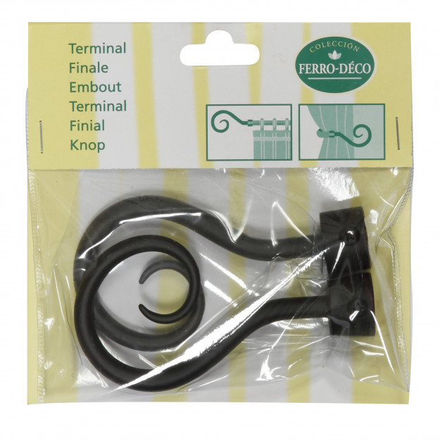 FERRO-DECO - Terminal Modelo Báculo Negro (2 uds)