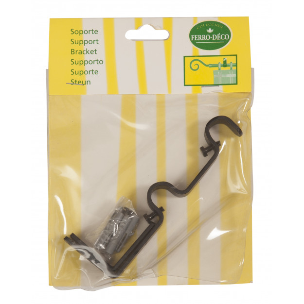 FERRO-DECO - Soporte pared doble Negro (1 ud)