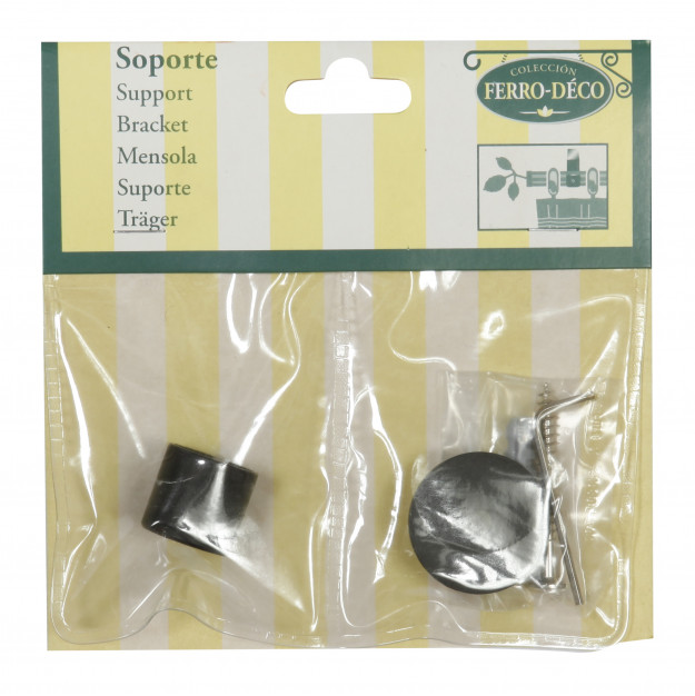 FERRO-DECO - Soporte entre paredes Negro (1 ud)