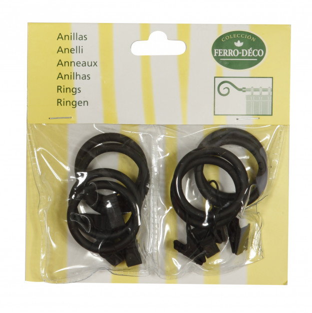 FERRO-DECO - Anilla Metal Gancho Negro (6 uds)