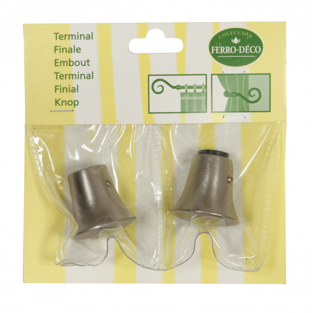 FERRO-DECO - Terminal Modelo Cónico Plata (2 uds)