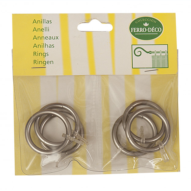 FERRO-DECO - Anello in metallo Gancio Cromo satinato (6 pz)