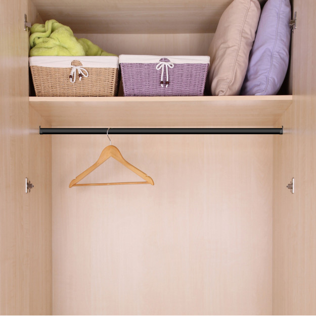 Oval Metal wardrobe rod Black 200cm